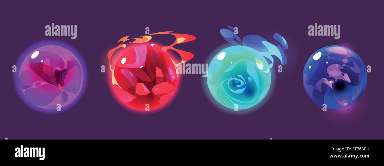 Witchcraft fortunetelling crystals isolated on background. Vector ...