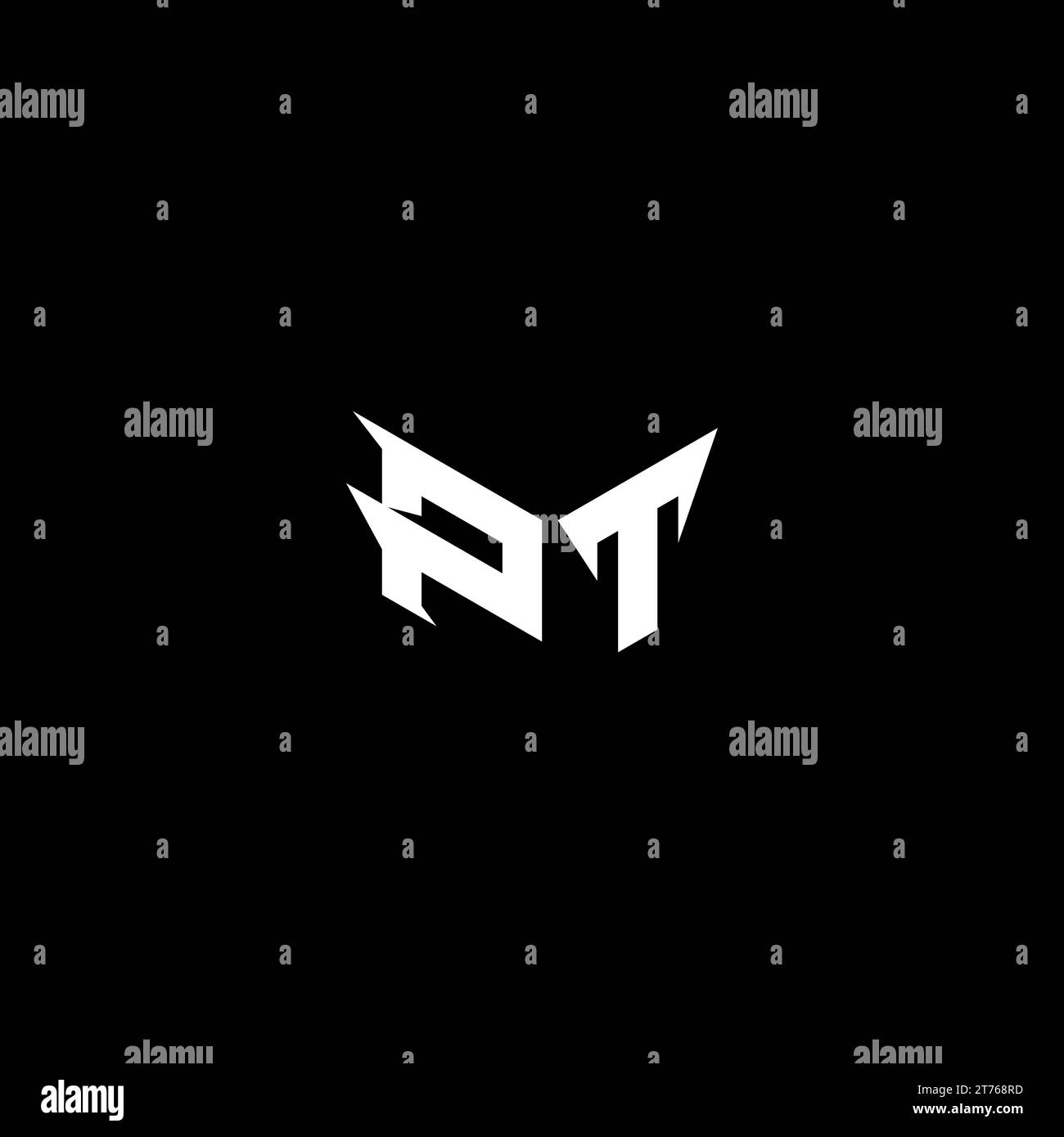 PT Premium emblem logo initial esport and gaming design concept Stock ...