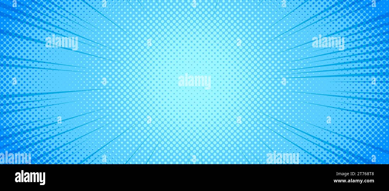 Light Blue Radial Dotted Comic Background Speed Lines Wallpaper With