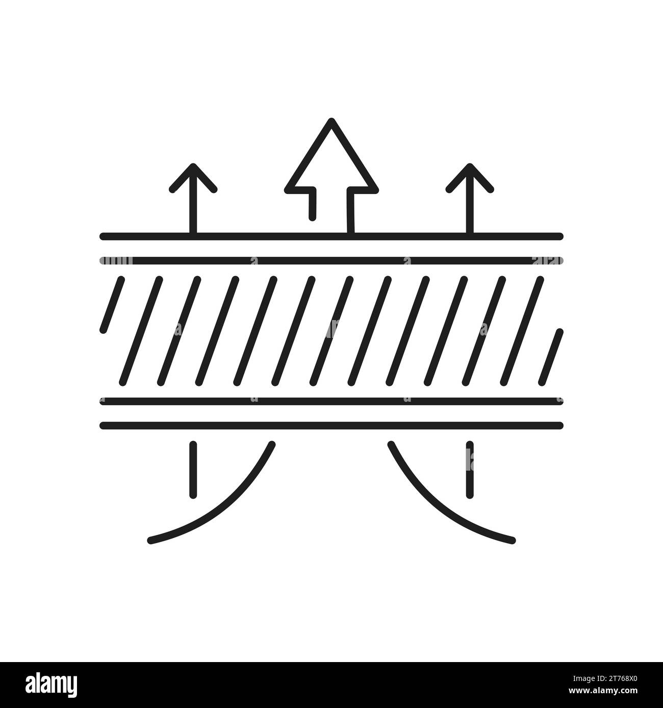 Breathable material layer icon, waterproof level outline sign. Vector ...