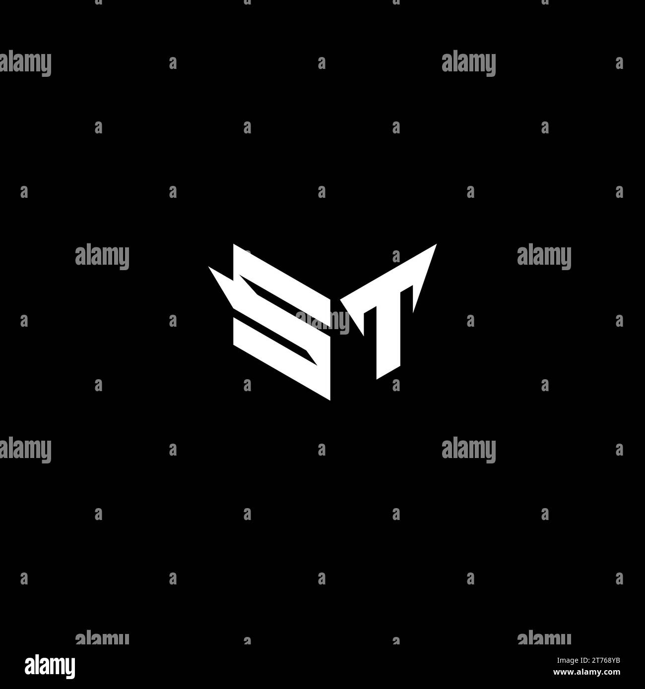 ST Premium emblem logo initial esport and gaming design concept Stock ...