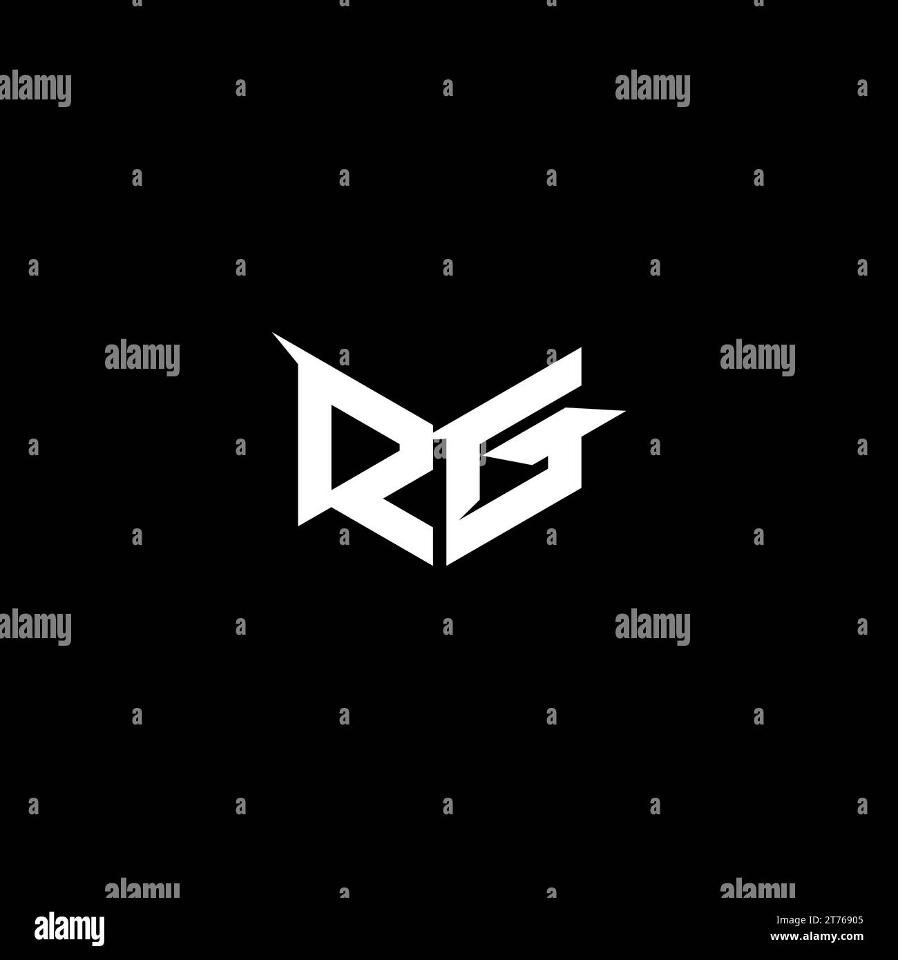 RG Premium emblem logo initial esport and gaming design concept Stock ...
