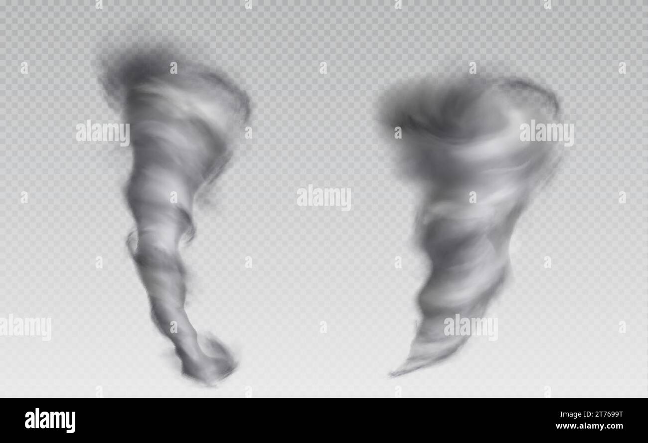 Tornado hurricane twister with swirl dust and cloud. Realistic vector ...