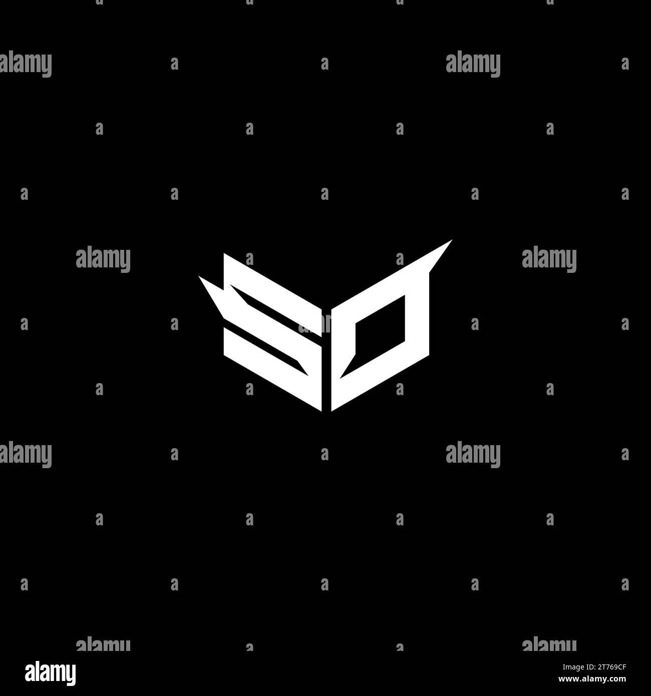 SO Premium emblem logo initial esport and gaming design concept Stock ...