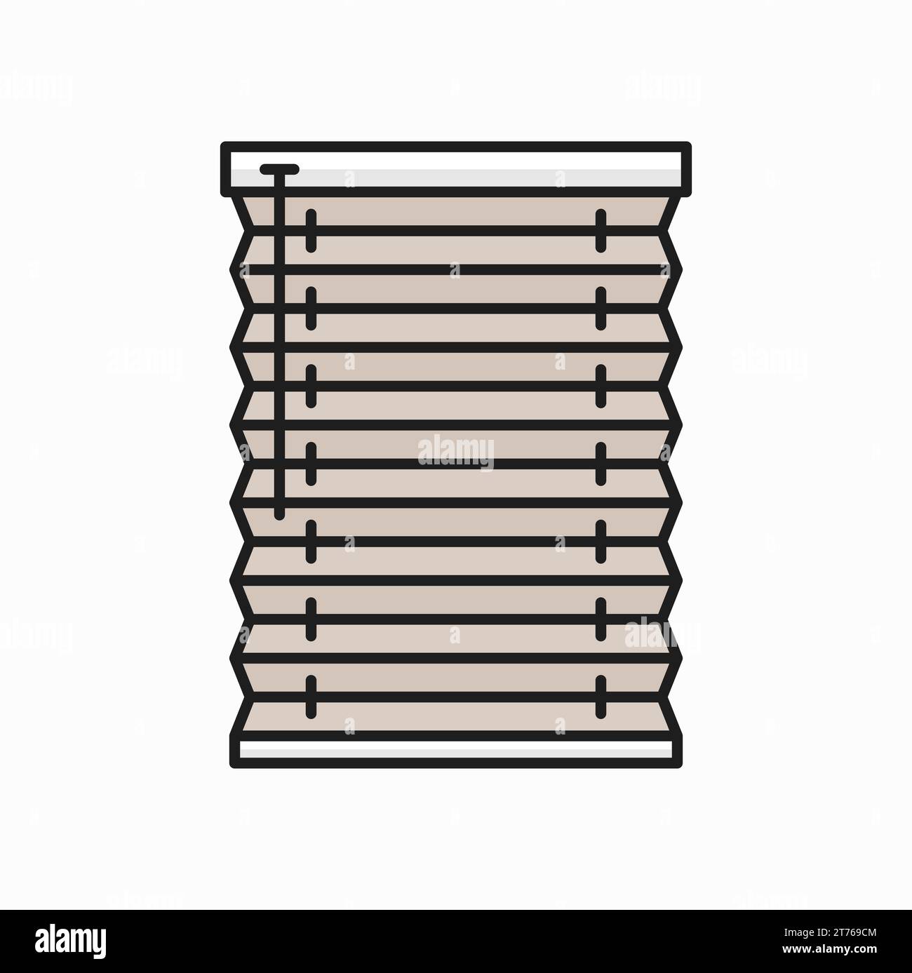 Horizontal closed jalousie, roller shutter house or office interior ...