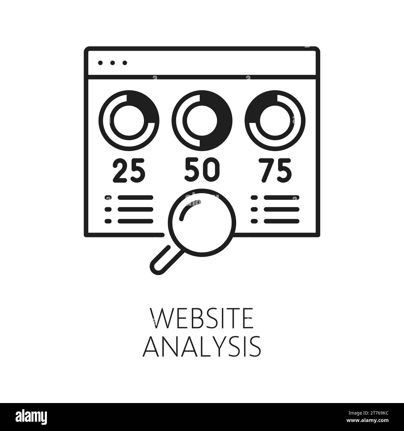 Website analysis. Web audit icon. Online traffic control, web survey or ...