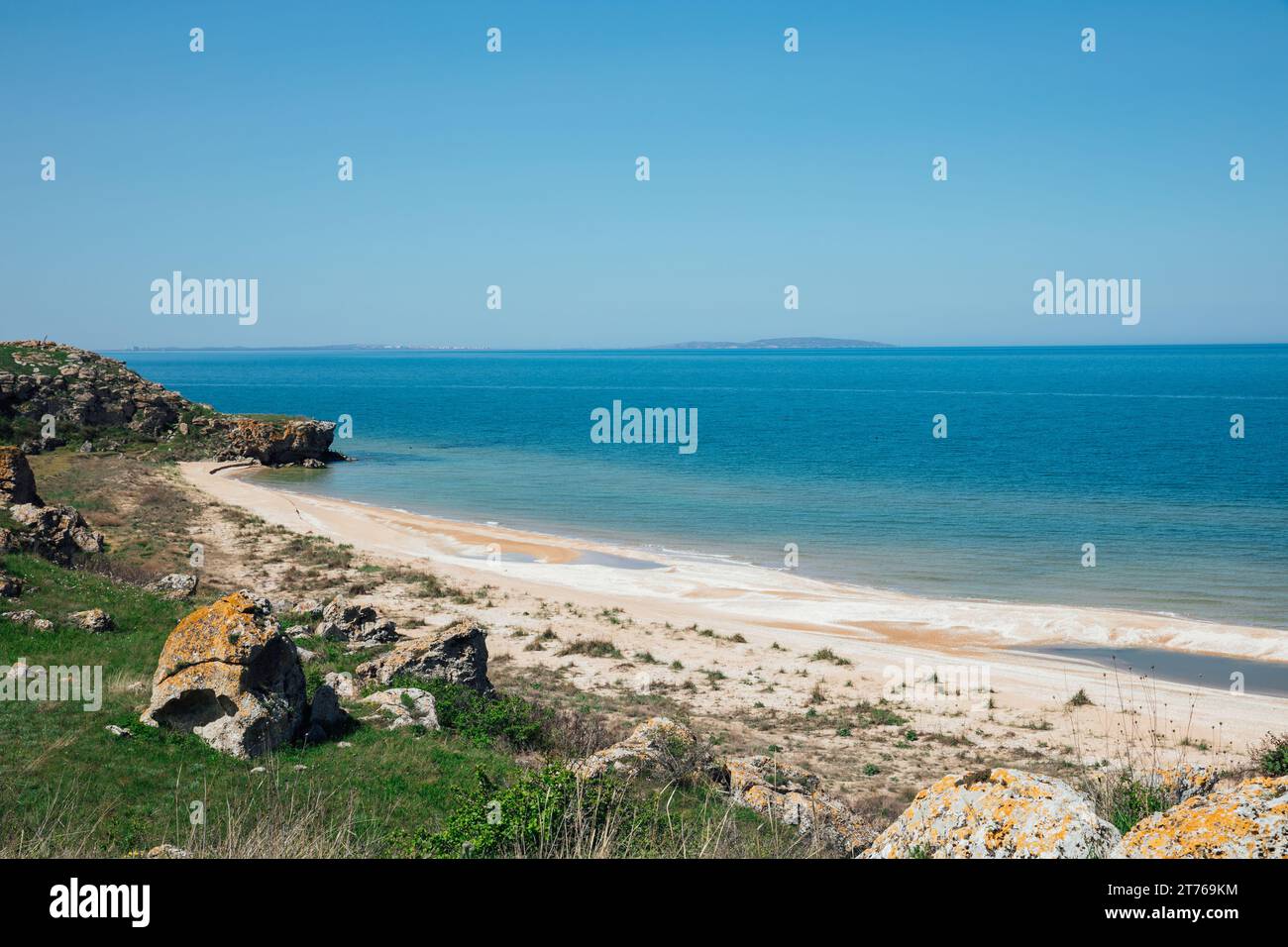 Beautiful landscape on sea beach Stock Photo - Alamy