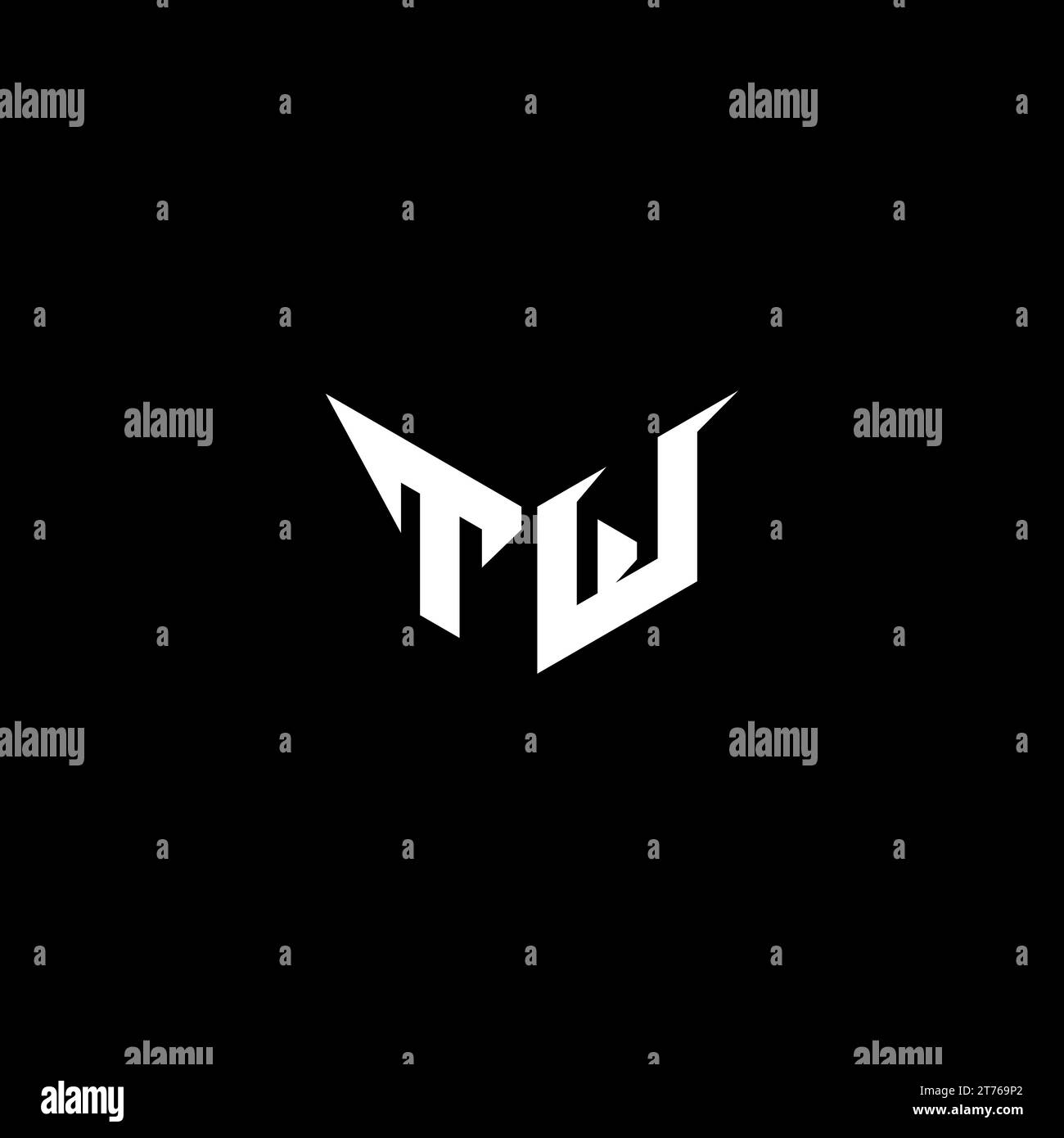 TW Premium emblem logo initial esport and gaming design concept Stock ...