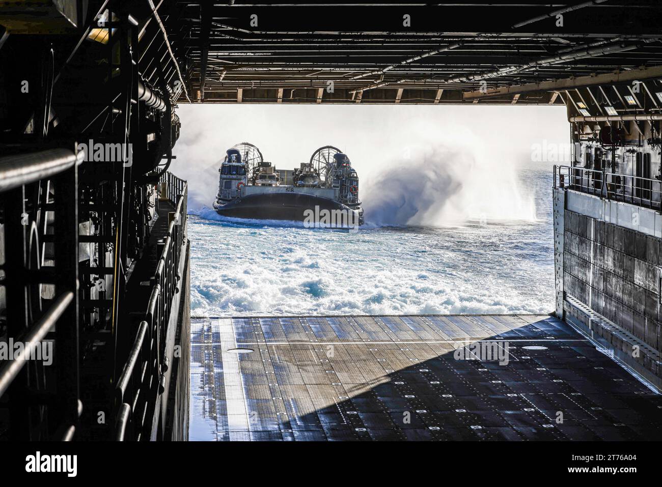 U.S. Navy Landing Craft, Air Cushion 58 attached to Assault Craft Unit ...