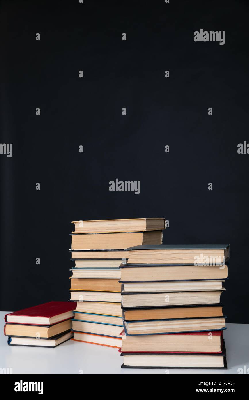 Lots of educational books for knowledge as background Stock Photo - Alamy