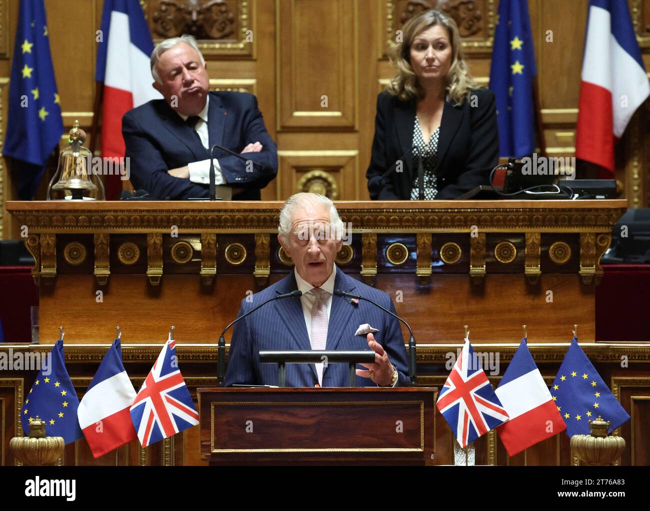 FILE - Britain's King Charles III addresses French lawmakers from both ...