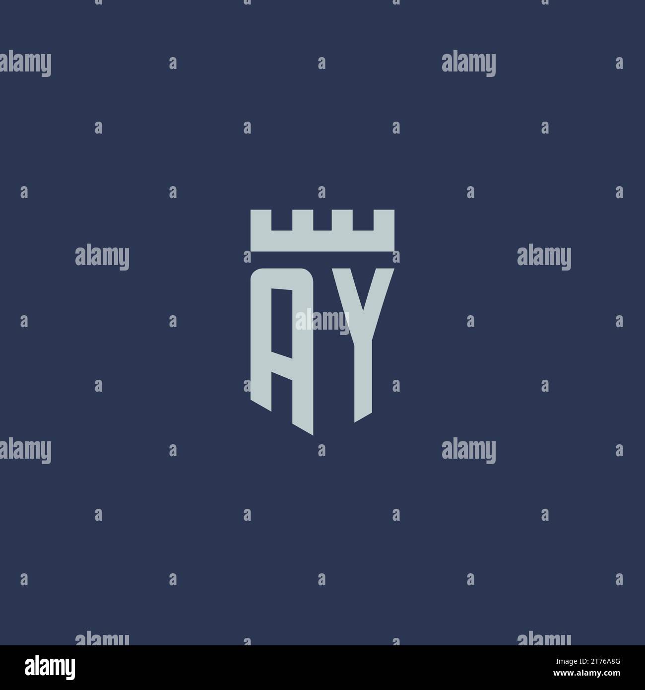 AY logo monogram with fortress castle and shield style design ideas ...