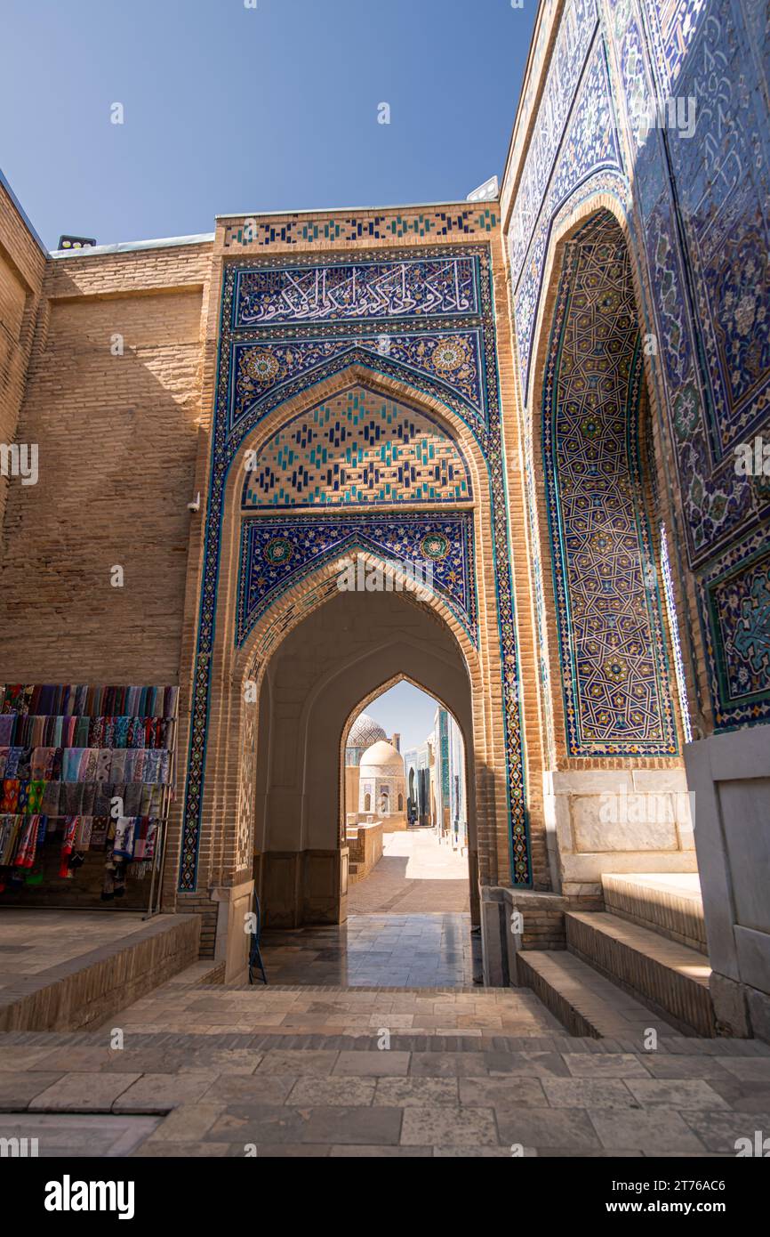 View over the mausoleums and domes of the historical cemetery of Shahi ...