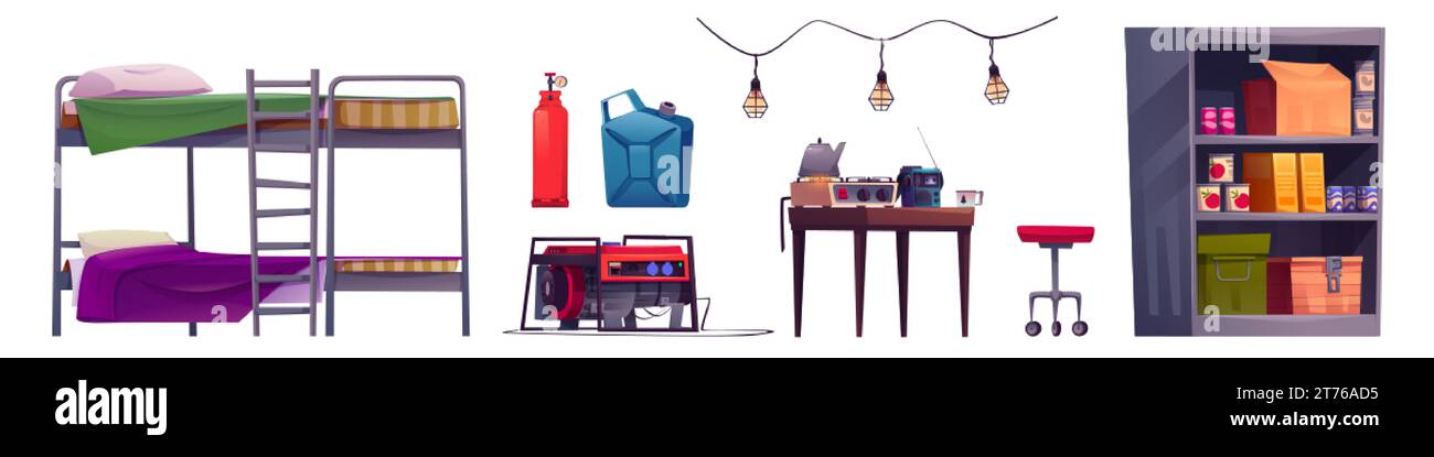 Bunker design elements isolated on white background. Vector cartoon ...