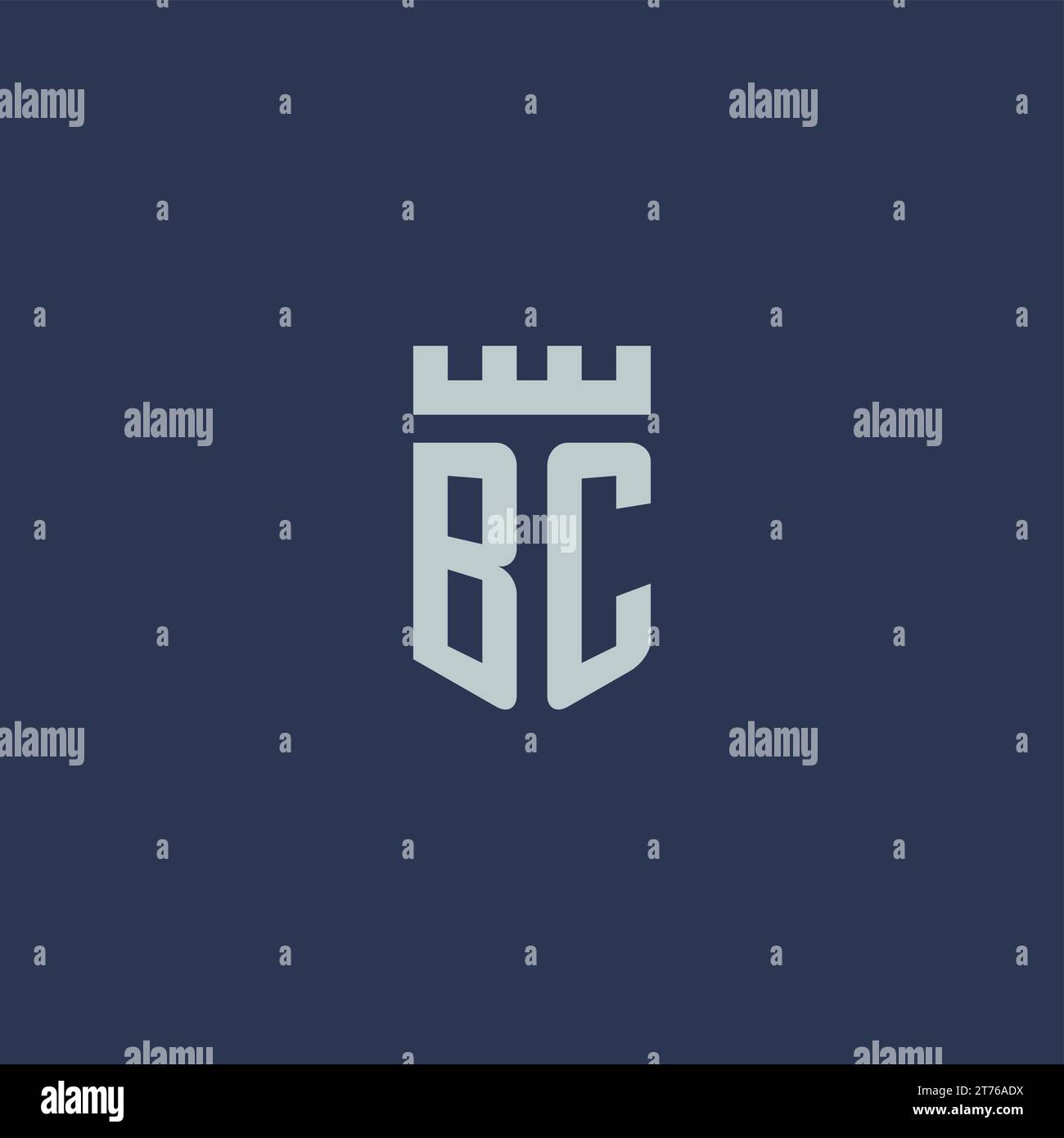 BC logo monogram with fortress castle and shield style design ideas ...