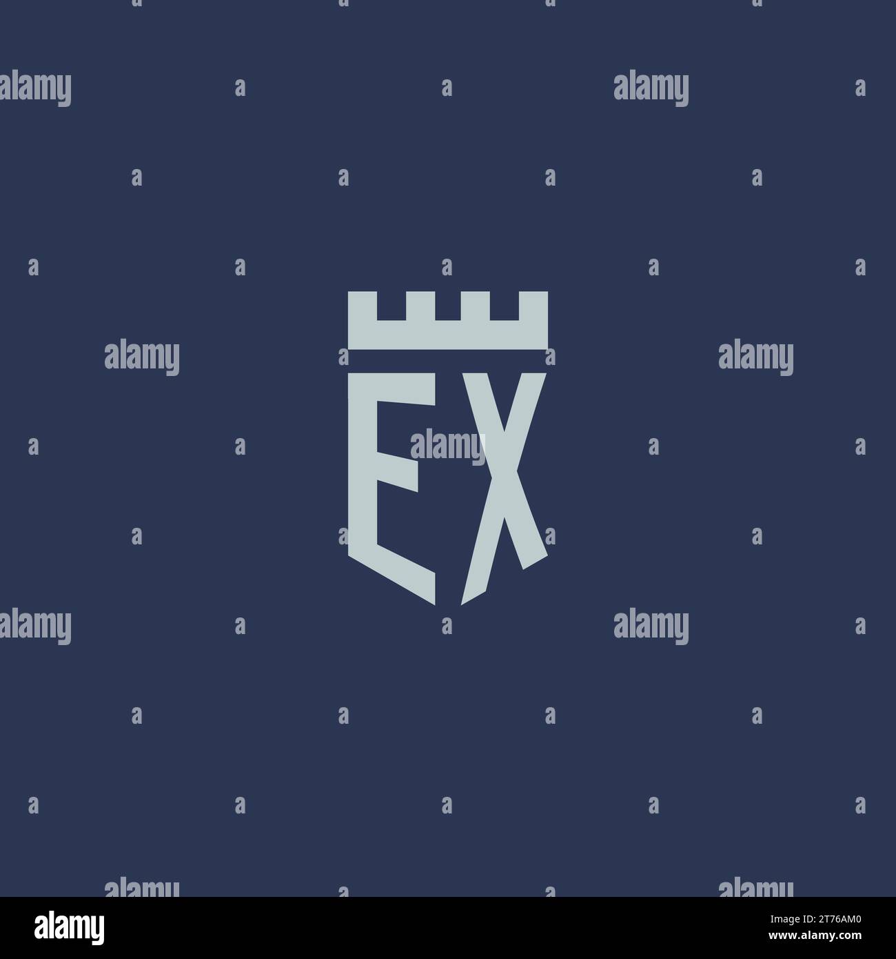 EX logo monogram with fortress castle and shield style design ideas ...