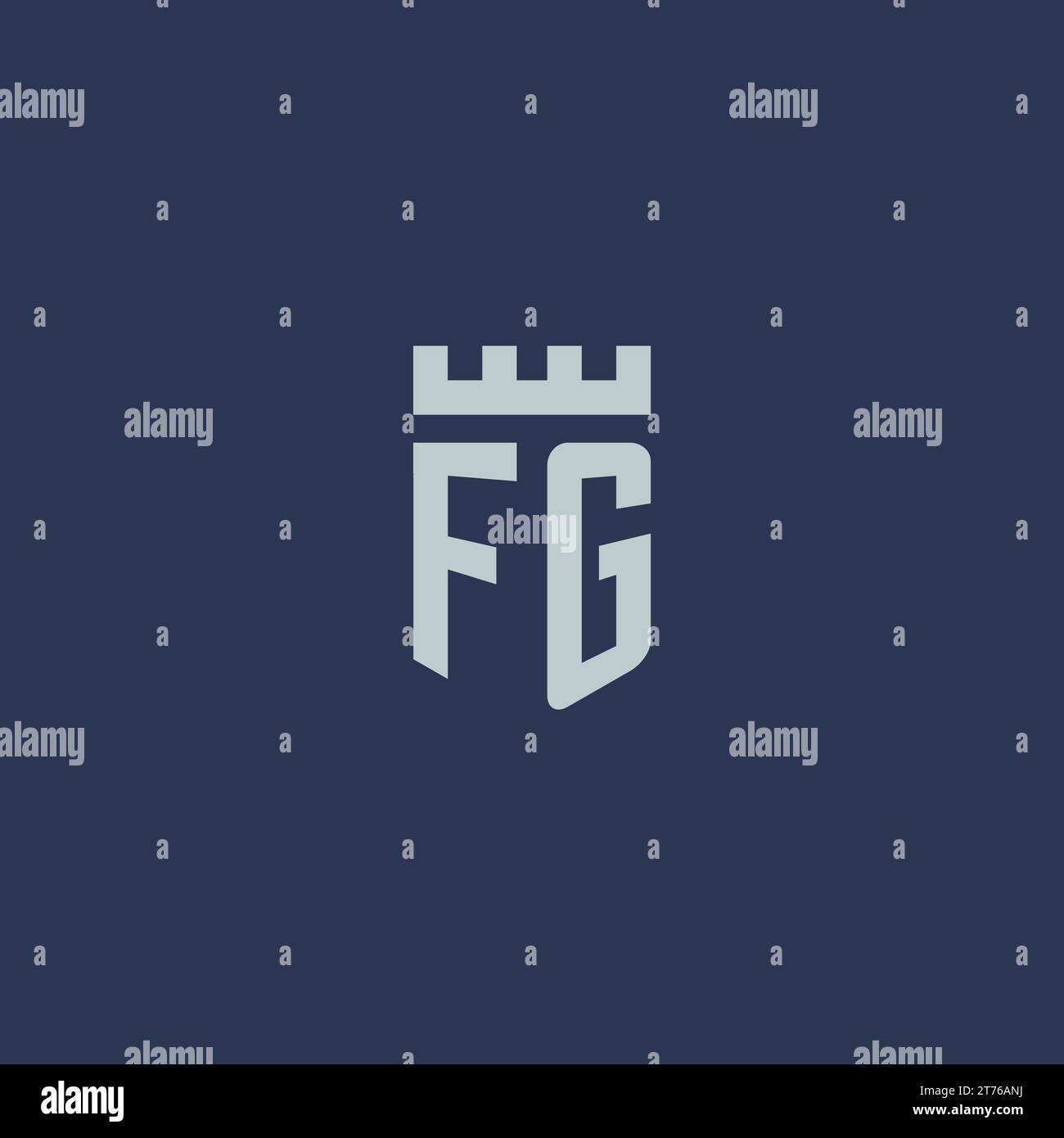 FG logo monogram with fortress castle and shield style design ideas ...