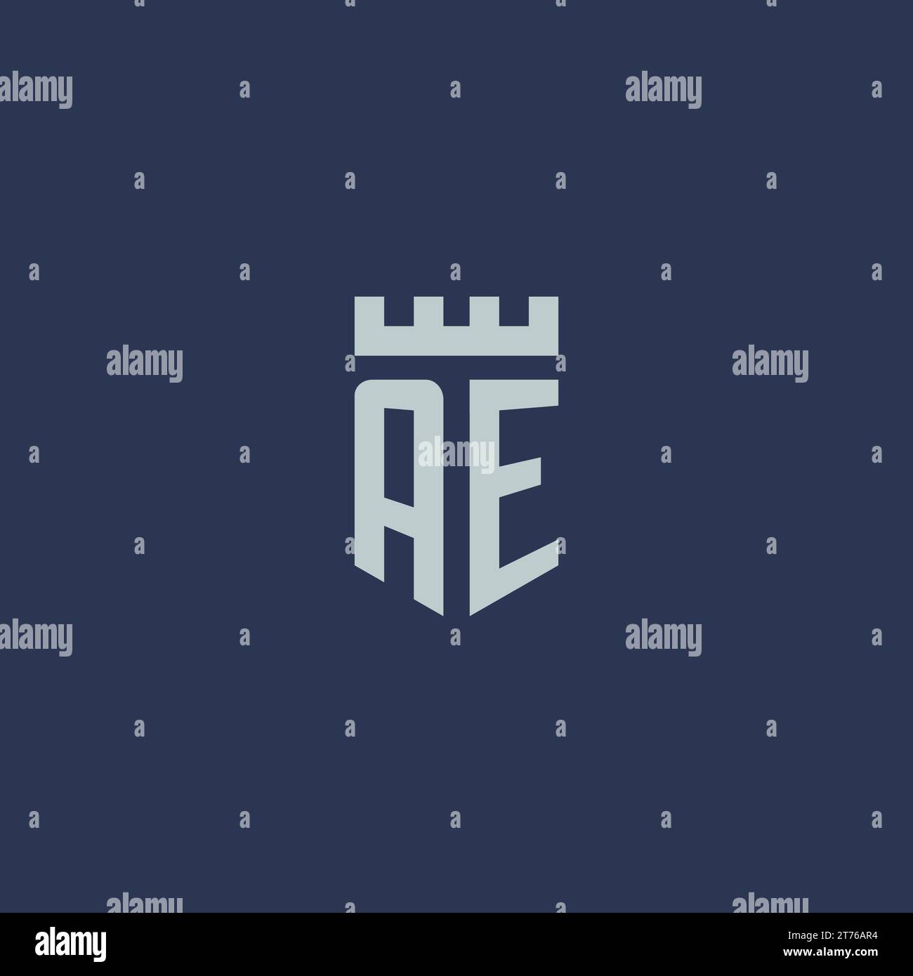 AE logo monogram with fortress castle and shield style design ideas ...