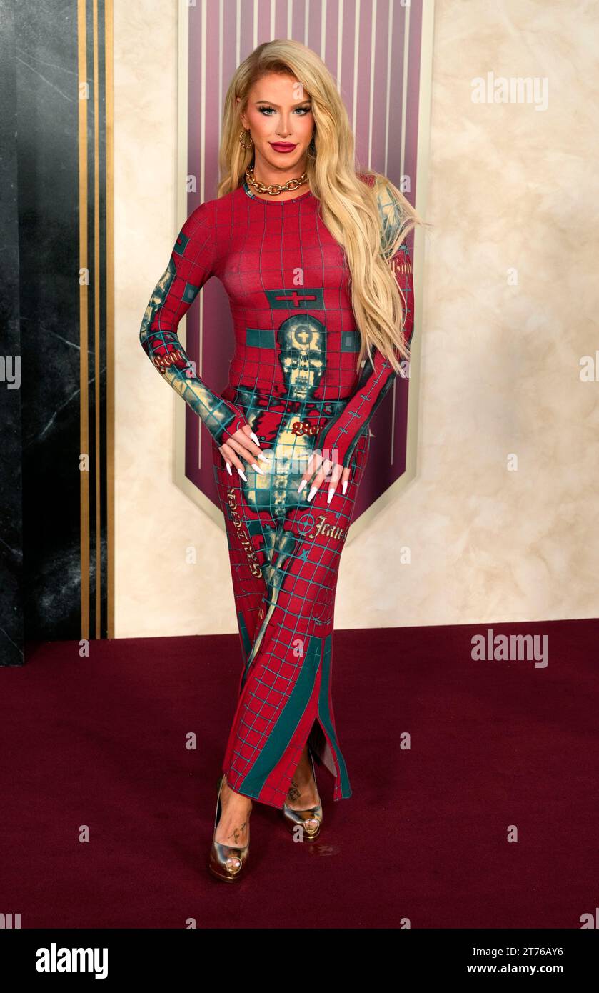 Gigi Gorgeous poses at the Los Angeles premiere of the film "The Hunger ...