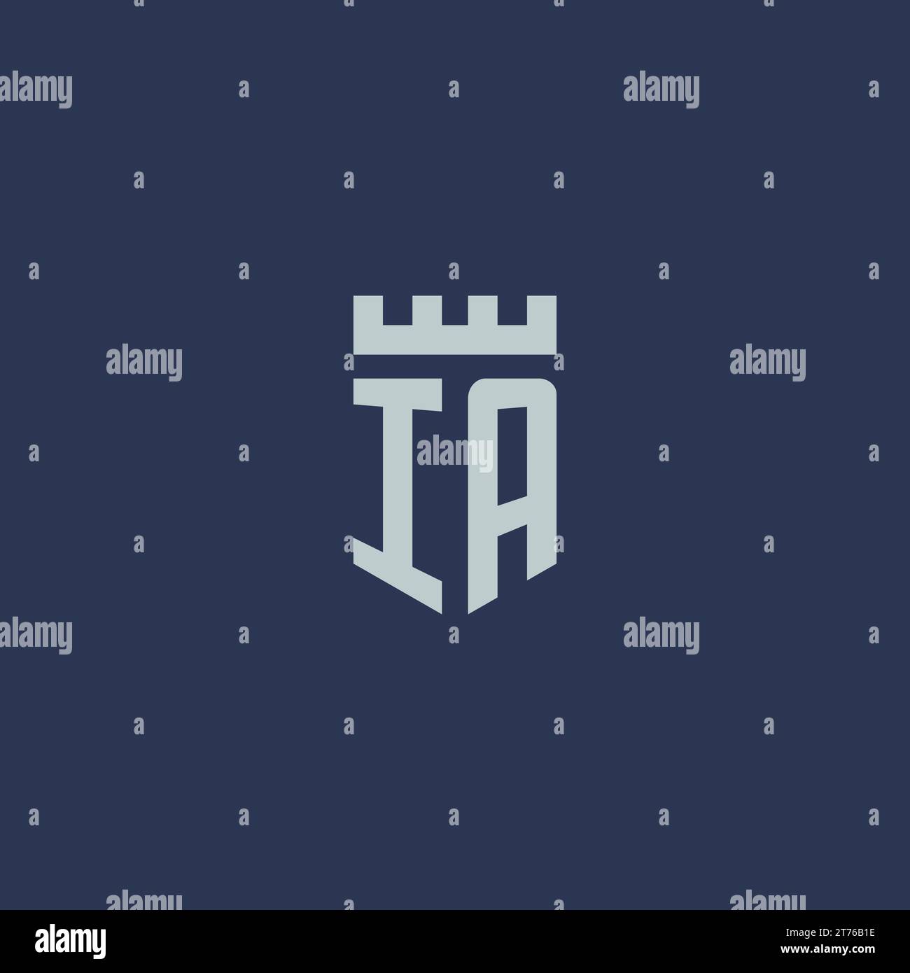 IA logo monogram with fortress castle and shield style design ideas ...