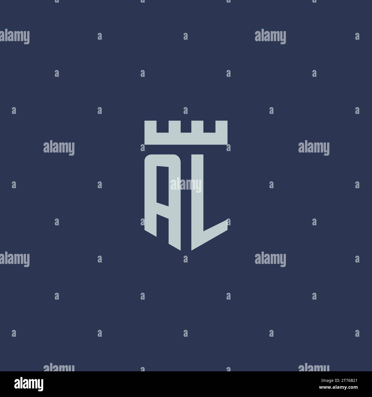 AL logo monogram with fortress castle and shield style design ideas ...