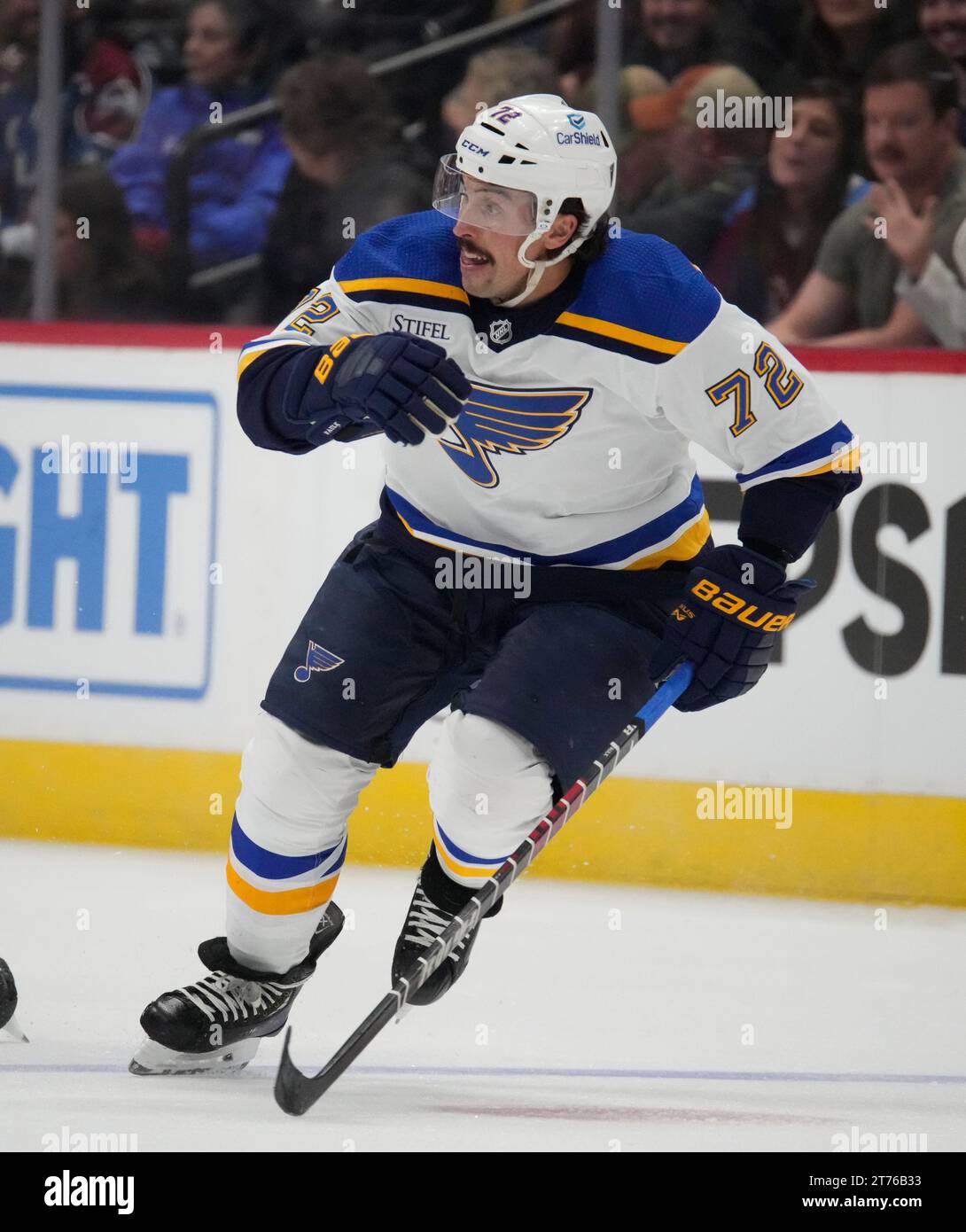 St. Louis Blues defenseman Justin Faulk (72) in the first period of an ...