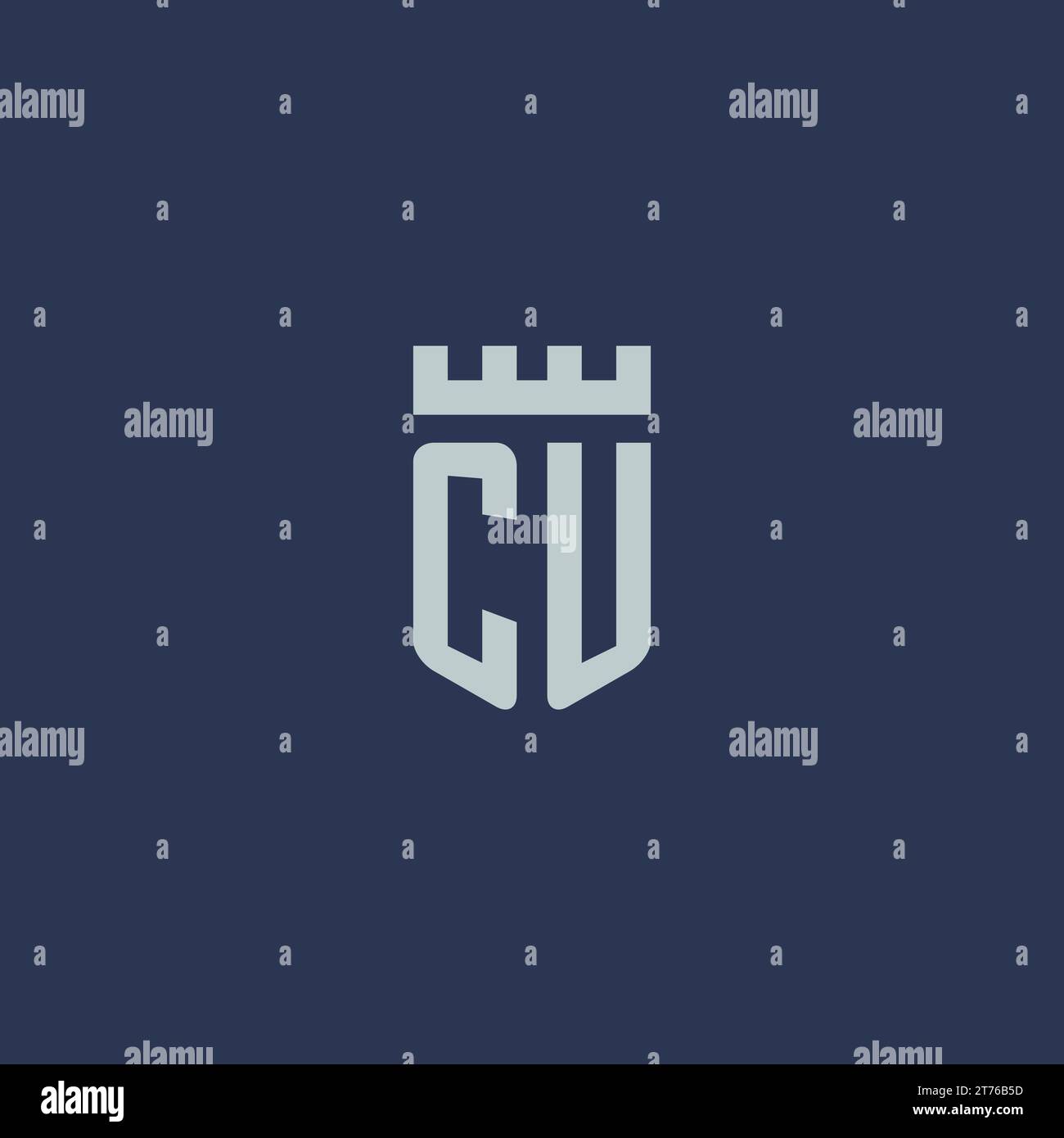 CU logo monogram with fortress castle and shield style design ideas ...