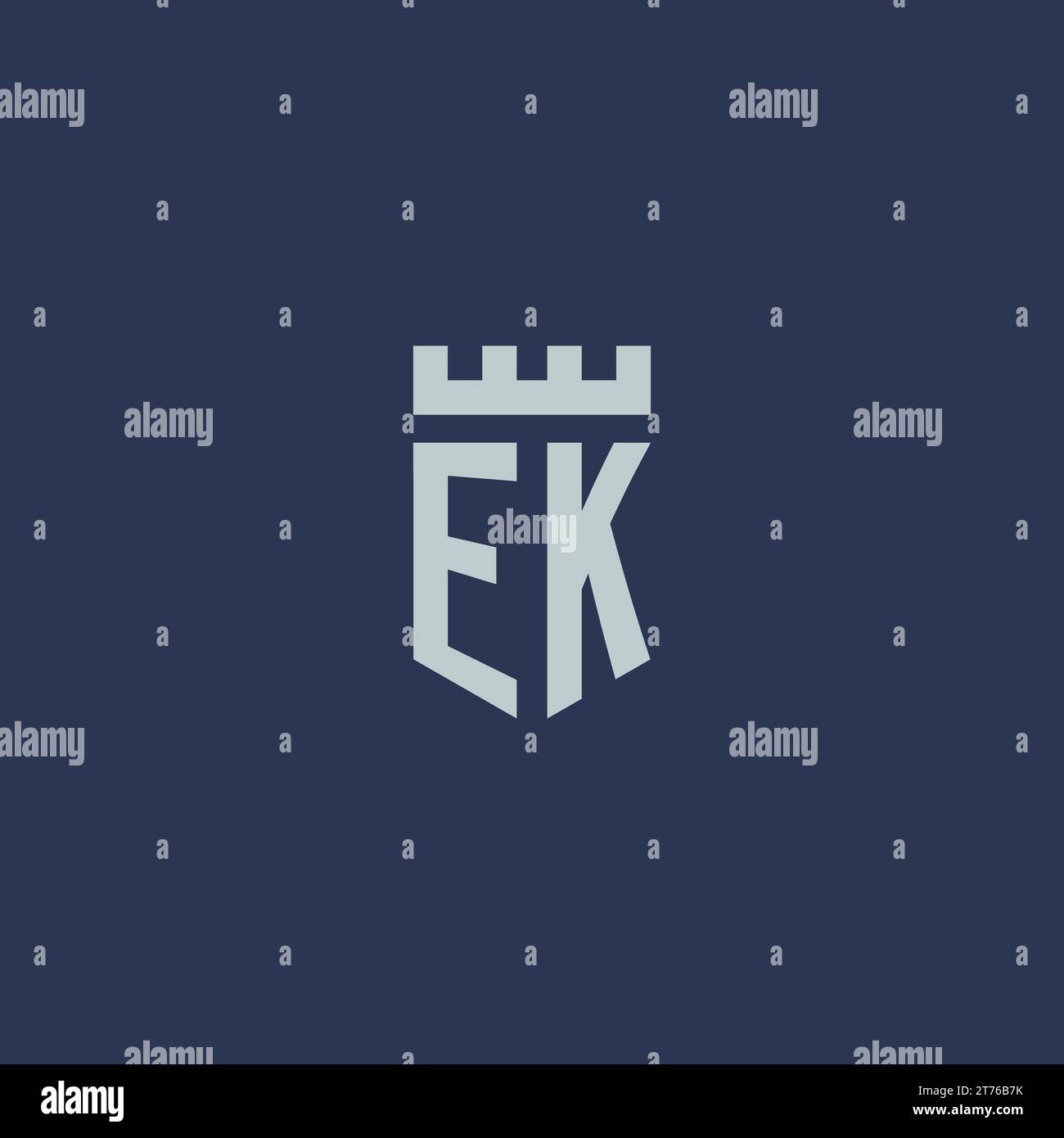 EK logo monogram with fortress castle and shield style design ideas Stock Vector Image & Art - Alamy