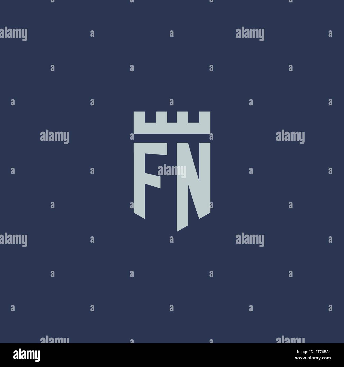 FN logo monogram with fortress castle and shield style design ideas ...