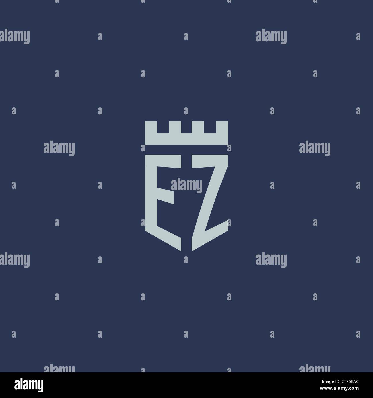 EZ logo monogram with fortress castle and shield style design ideas ...