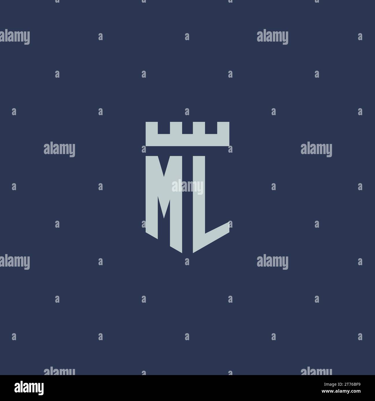 ML logo monogram with fortress castle and shield style design ideas ...