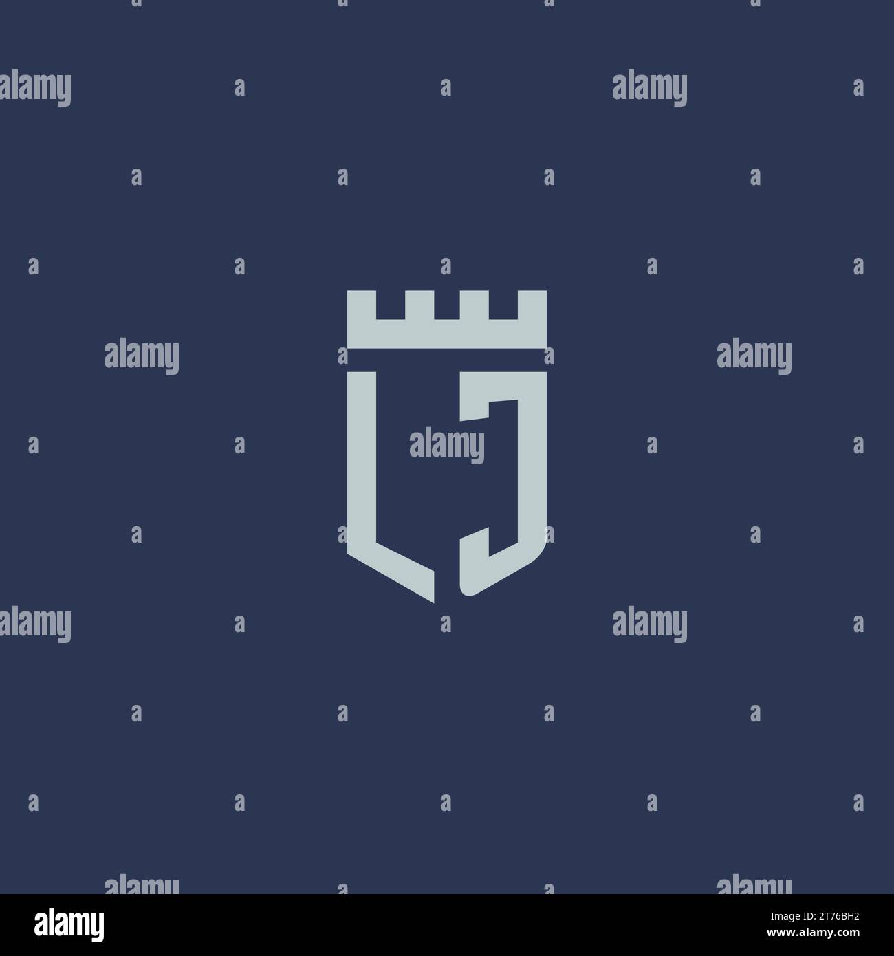 LJ logo monogram with fortress castle and shield style design ideas Stock Vector Image & Art - Alamy