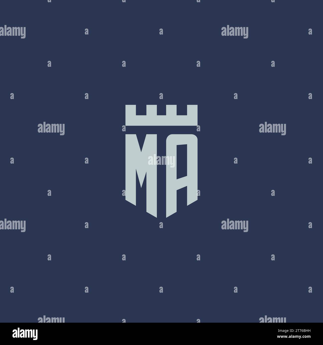 MA logo monogram with fortress castle and shield style design ideas ...