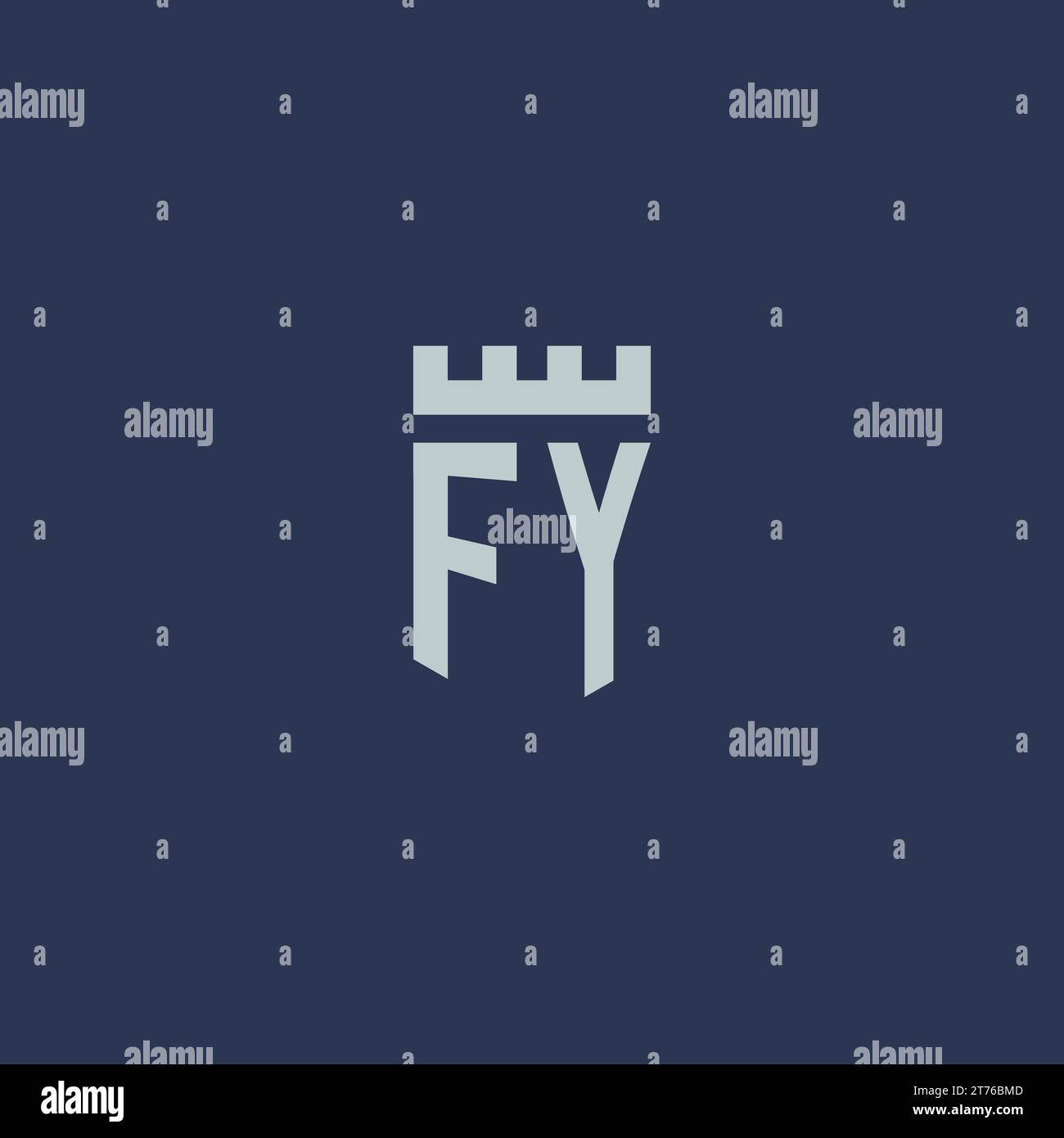 FY logo monogram with fortress castle and shield style design ideas ...