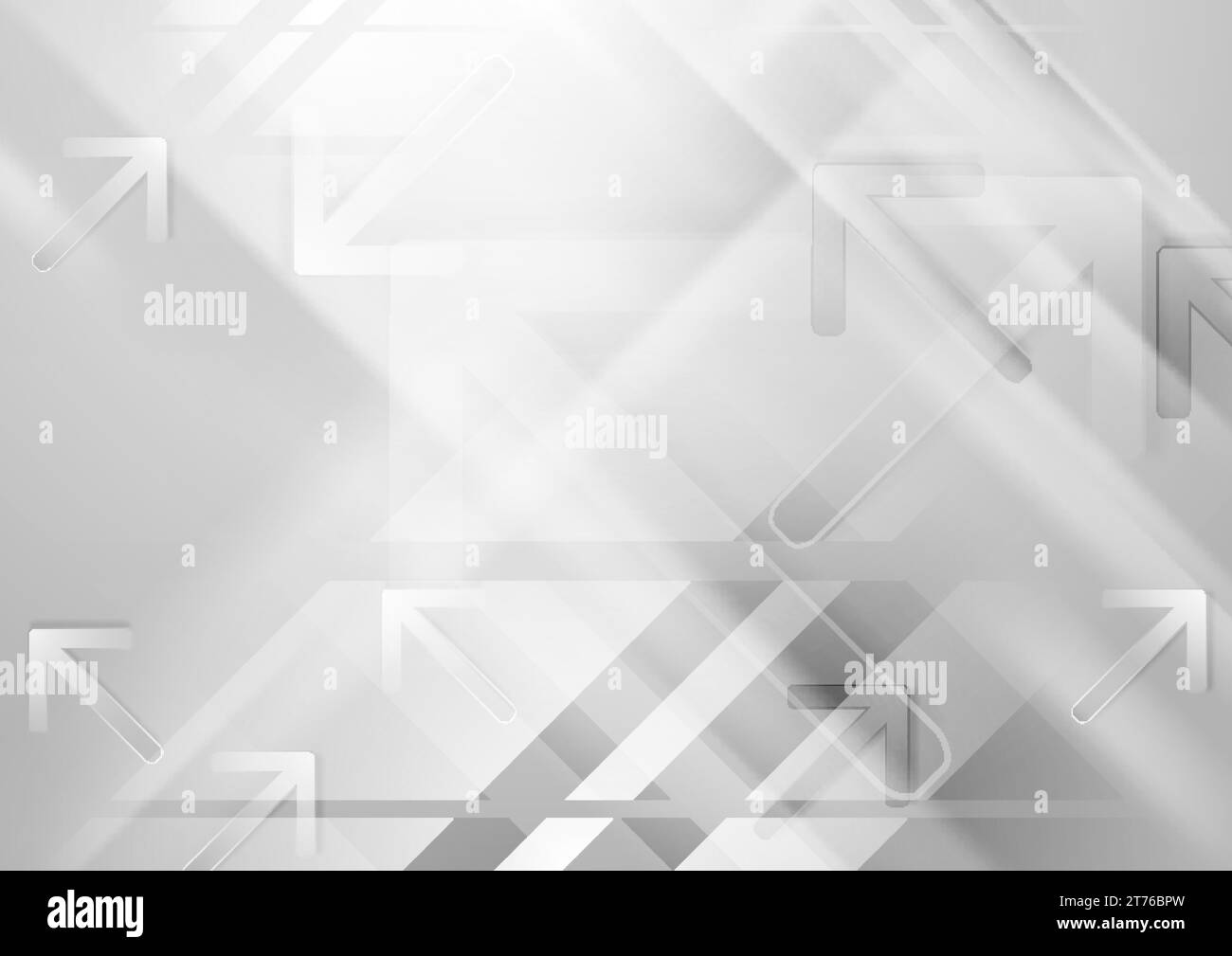Grey smooth stripes abstract tech background with arrows. Geometric ...