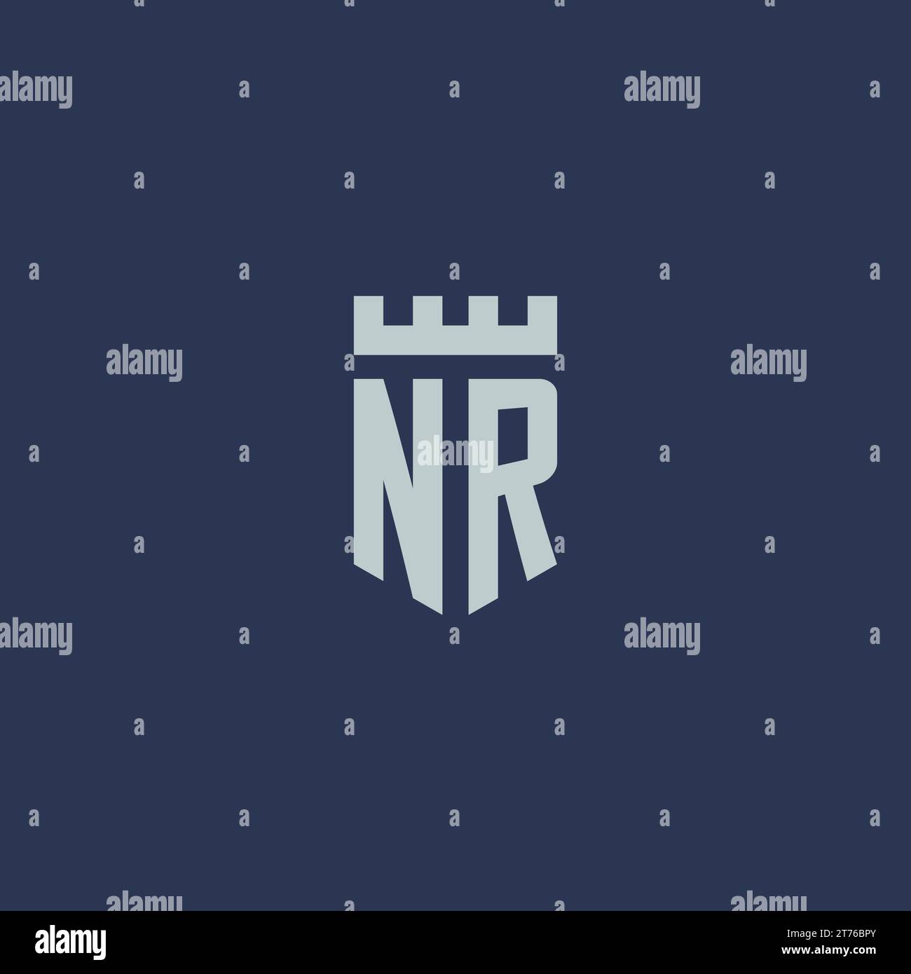 NR logo monogram with fortress castle and shield style design ideas ...