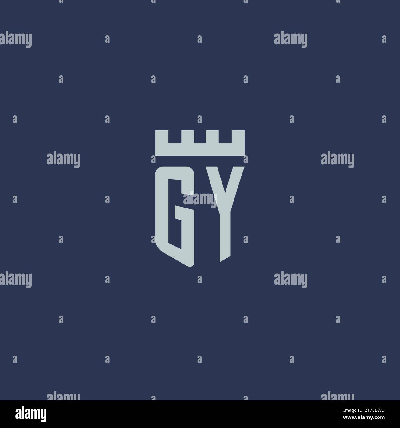 GY logo monogram with fortress castle and shield style design ideas Stock Vector Image & Art - Alamy