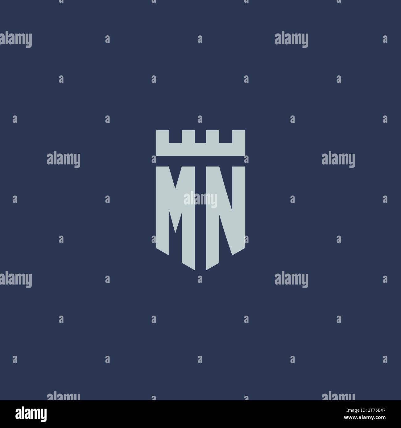 MN logo monogram with fortress castle and shield style design ideas ...