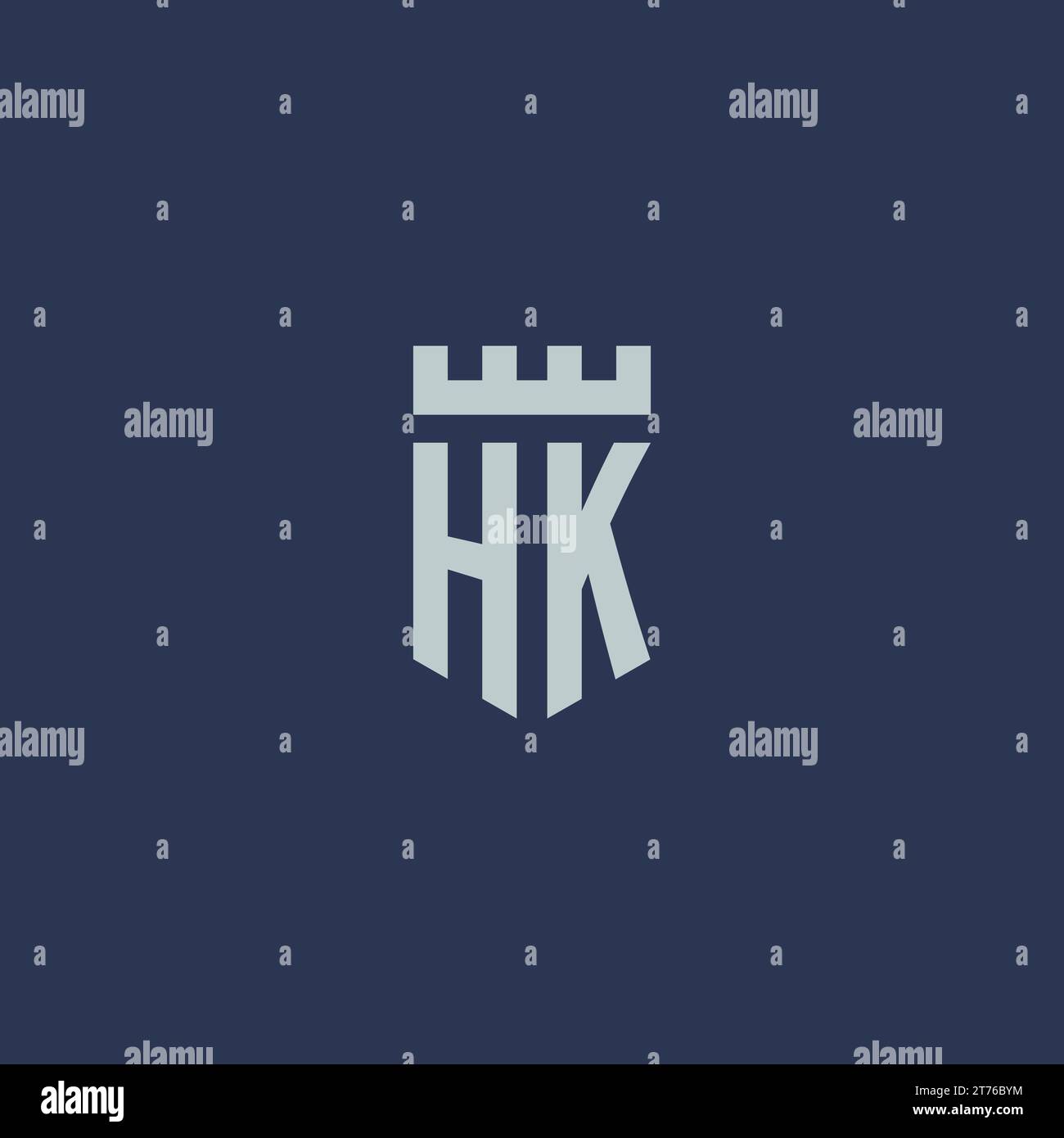 HK logo monogram with fortress castle and shield style design ideas ...