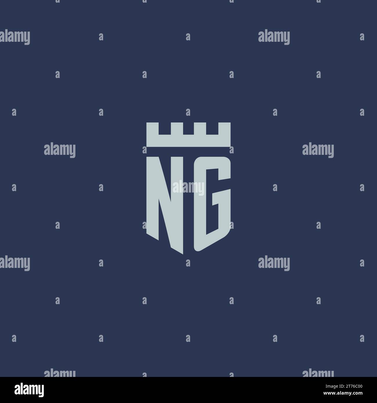 NG logo monogram with fortress castle and shield style design ideas Stock Vector Image & Art - Alamy