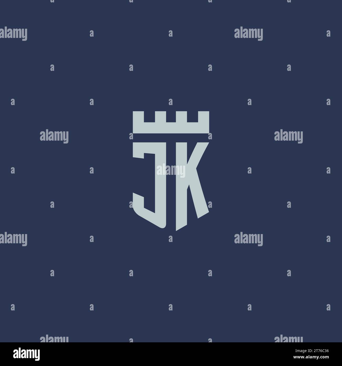 JK logo monogram with fortress castle and shield style design ideas ...