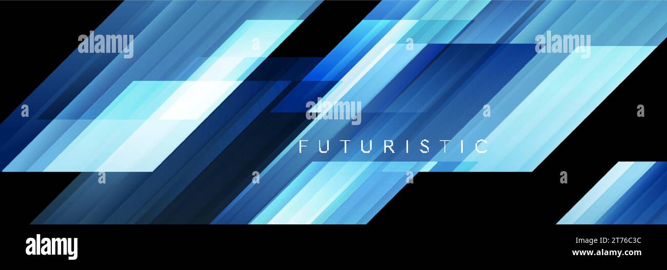 Blue hi-tech geometric abstract modern futuristic banner design. Sci-fi ...