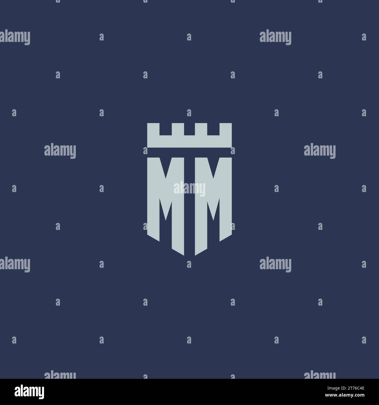 MM logo monogram with fortress castle and shield style design ideas ...