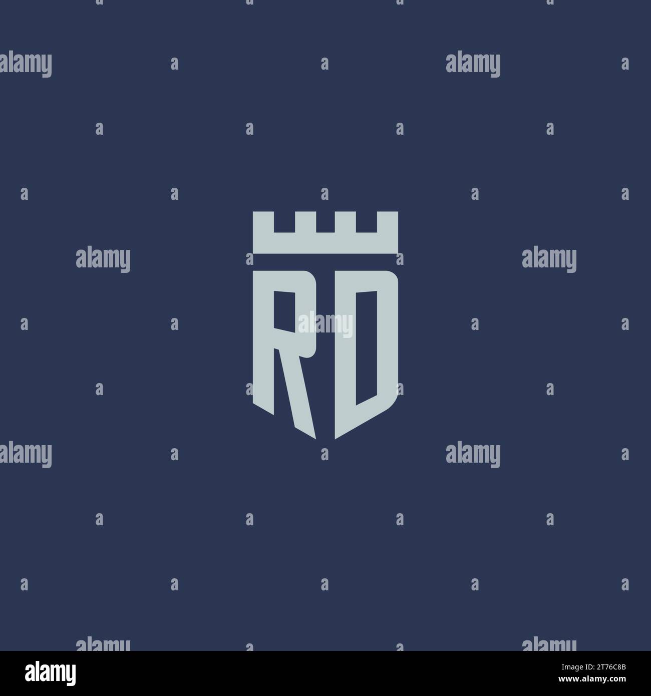 RD logo monogram with fortress castle and shield style design ideas ...