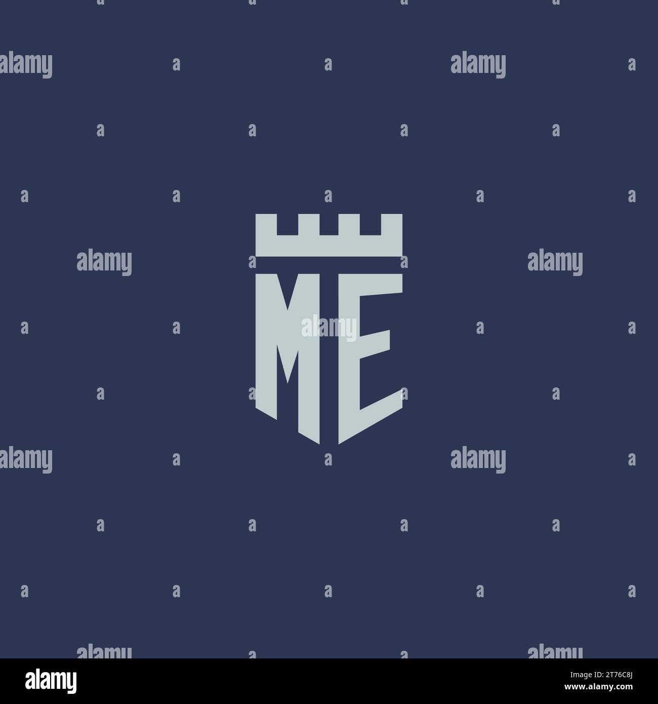ME logo monogram with fortress castle and shield style design ideas ...
