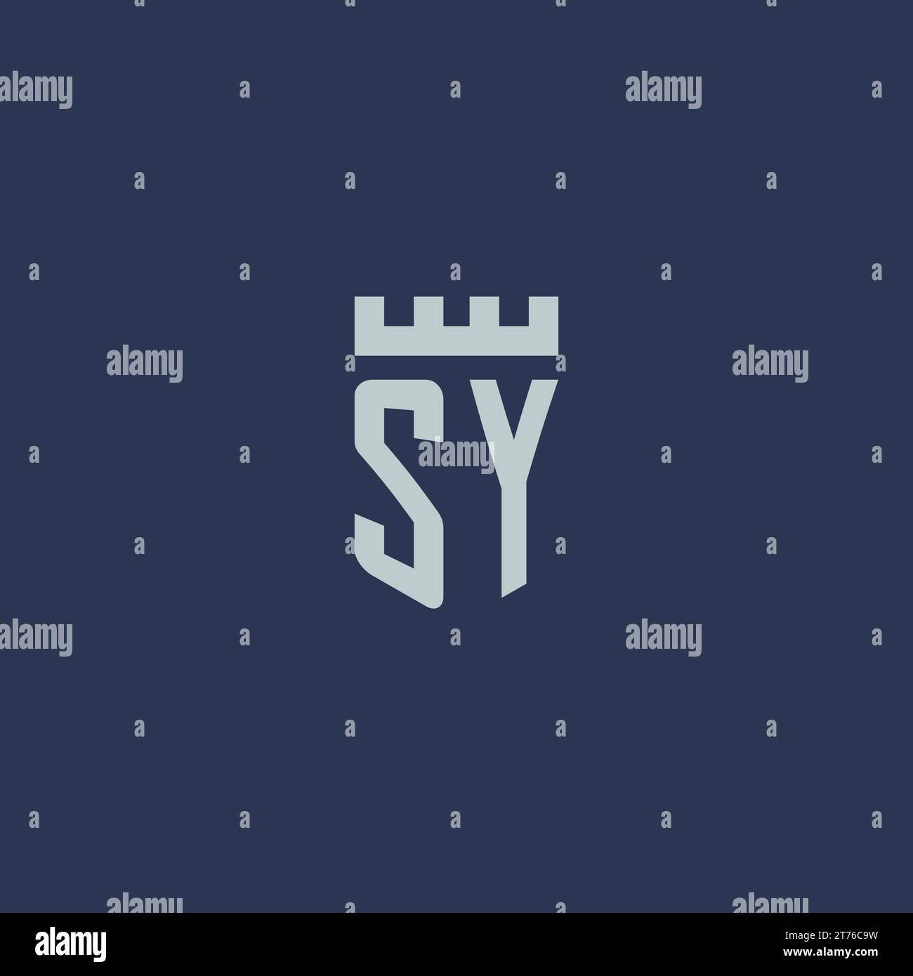 SY logo monogram with fortress castle and shield style design ideas ...