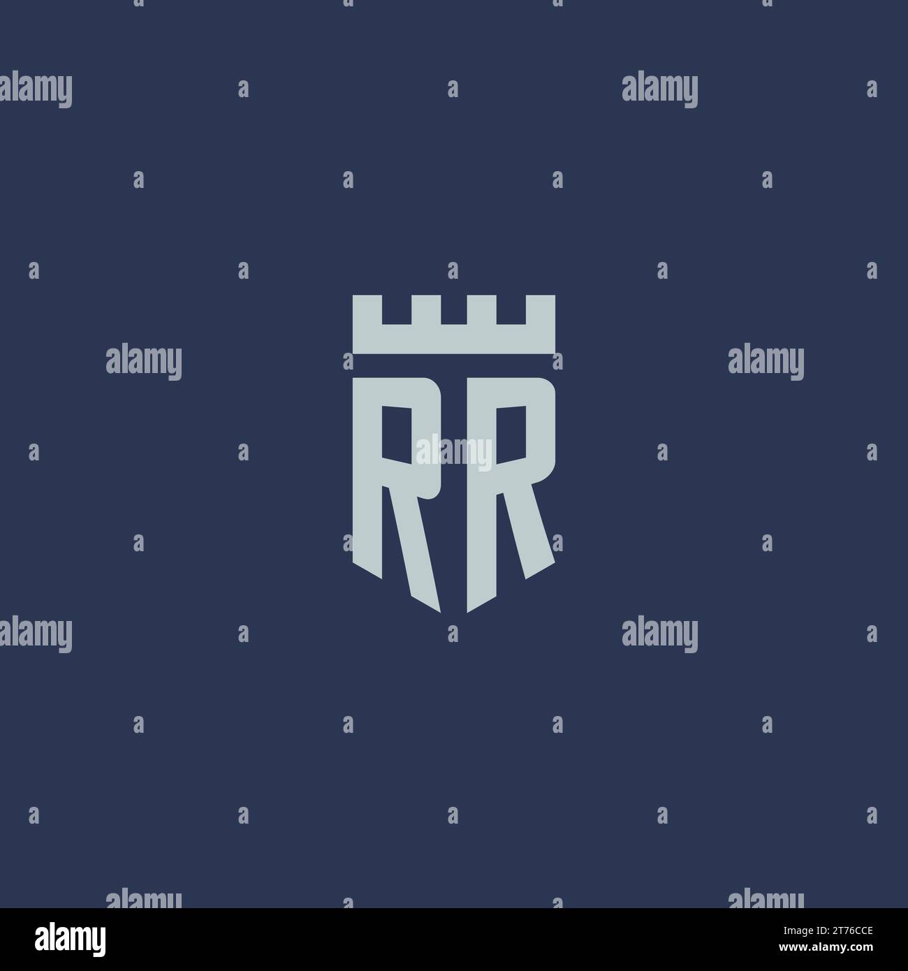 RR logo monogram with fortress castle and shield style design ideas ...