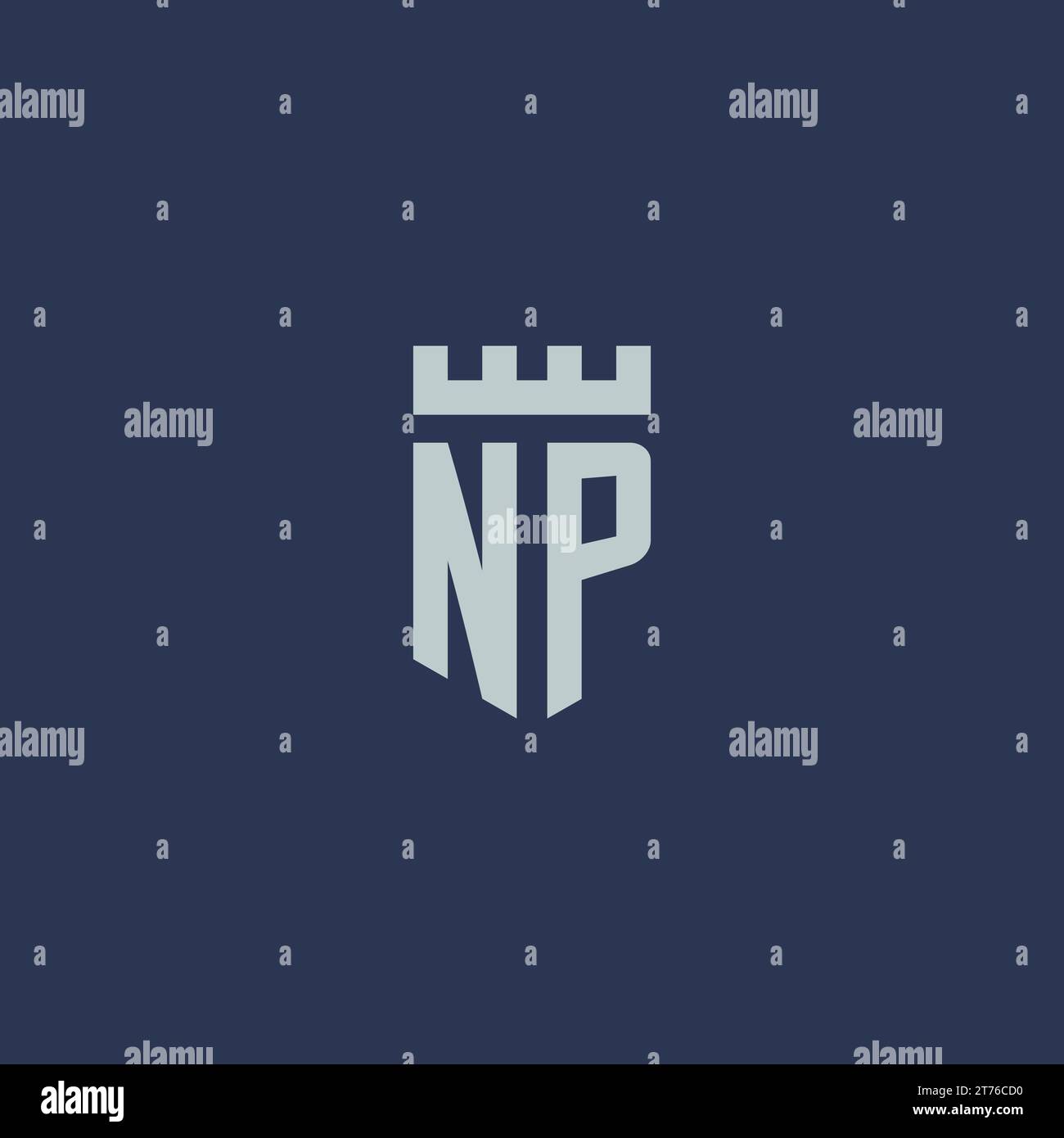 NP logo monogram with fortress castle and shield style design ideas ...