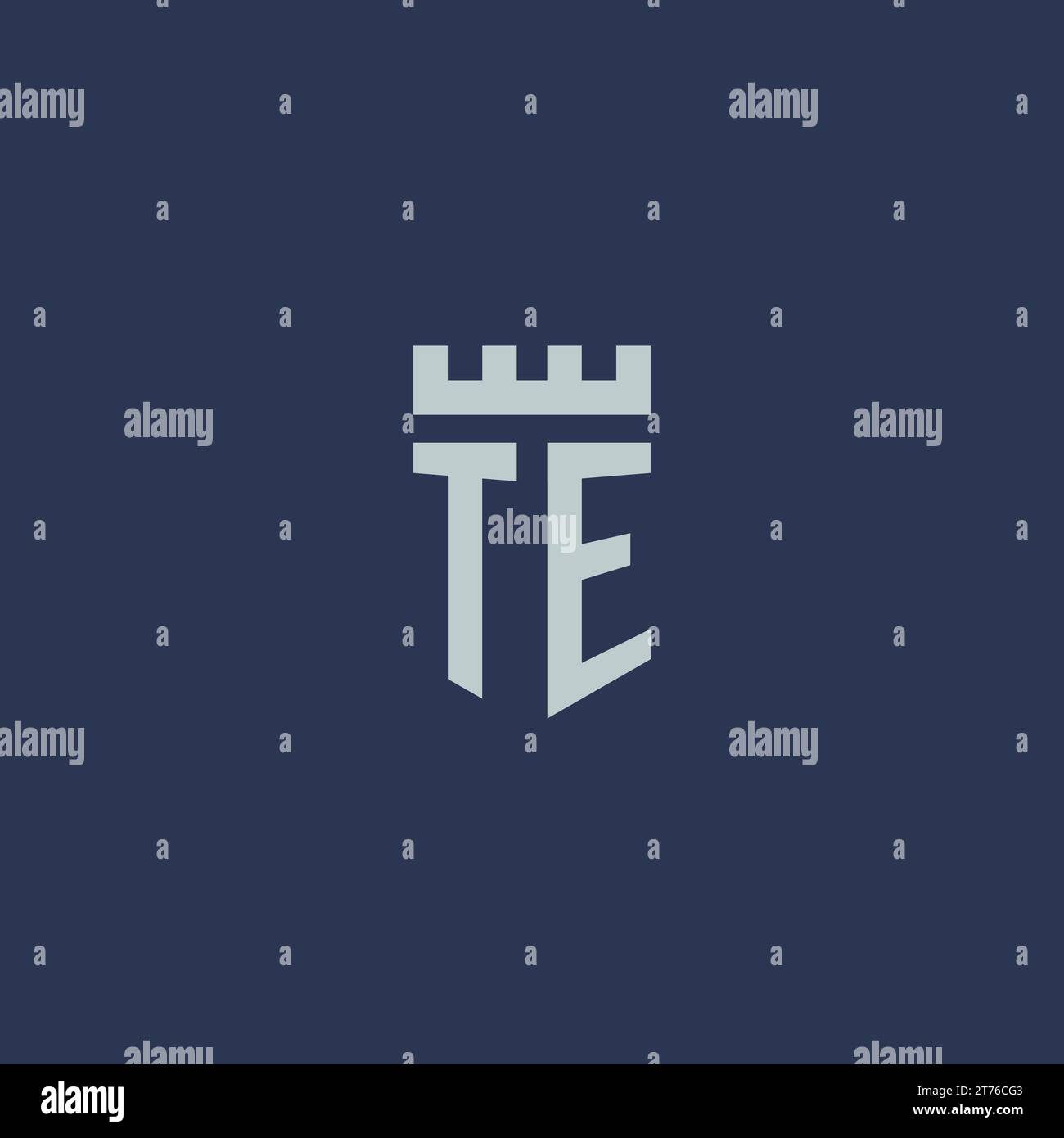 TE logo monogram with fortress castle and shield style design ideas ...