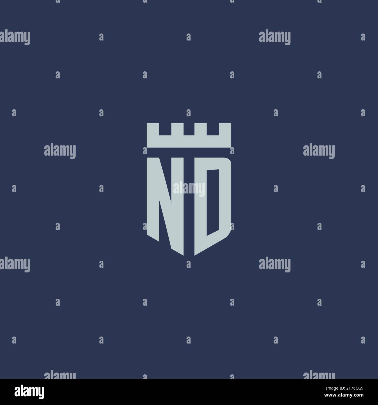 ND logo monogram with fortress castle and shield style design ideas ...